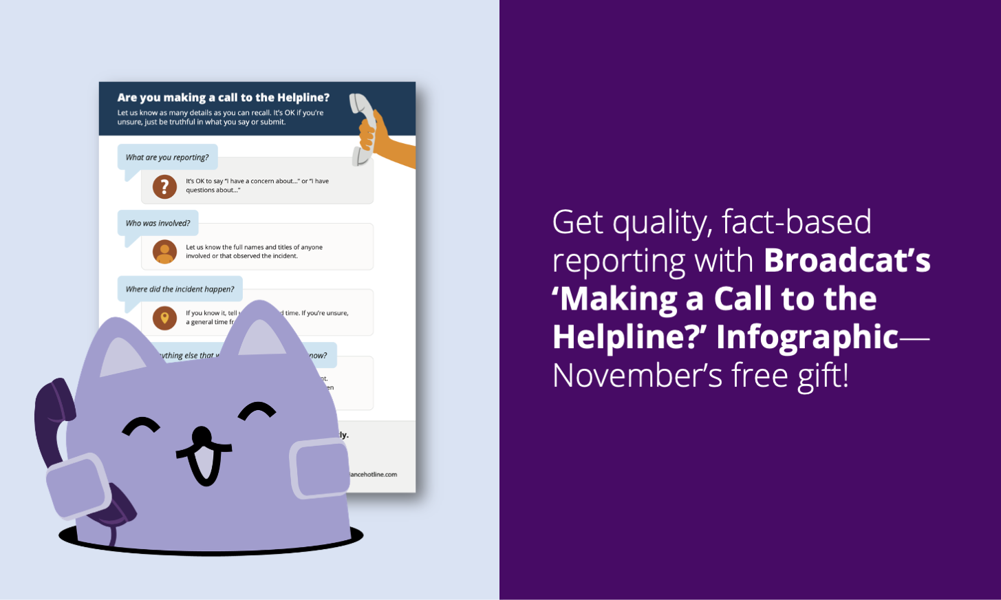 'Making a call to the helpline?' Infographic [November 2020 Gift]