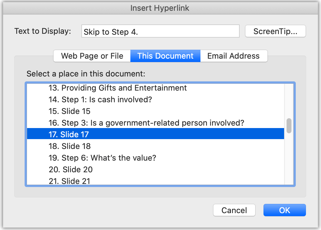 Editing hyperlinks in PowerPoint