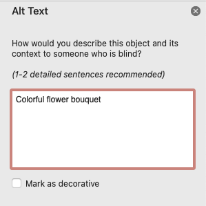 Adding Alt Text for accessibility in PowerPoint