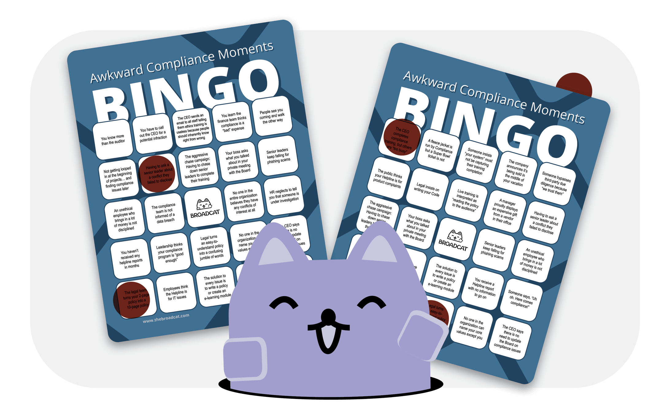 It’s "Awkward Compliance Moments" Bingo!